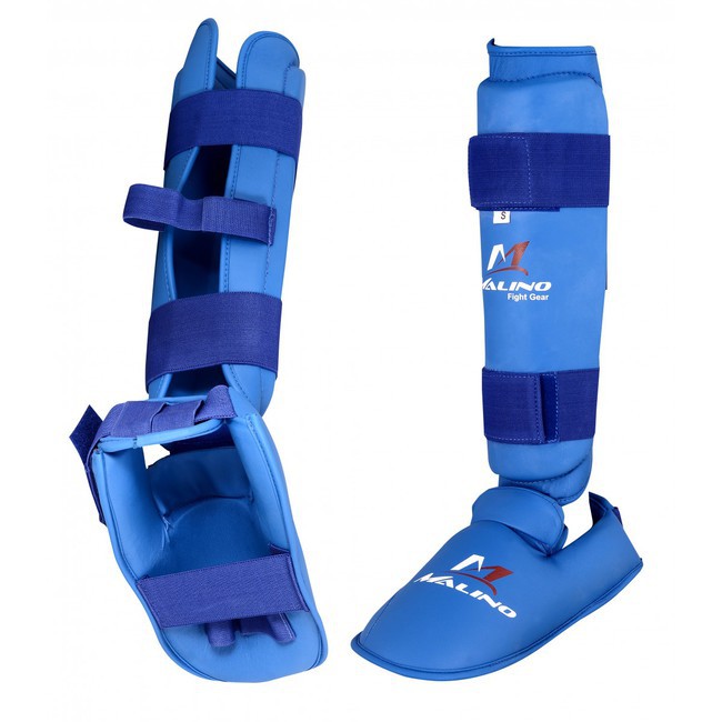 Malino Blue PU Shin Pads With Removable Instep Foot (Harrow, London ...