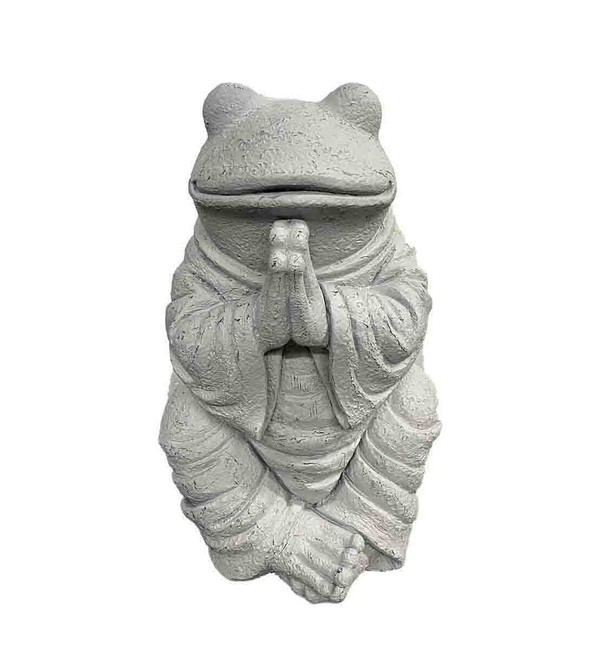 18 Light Grey Praying Frog Indoor Outdoor Statue (Abbey Wood, London ...