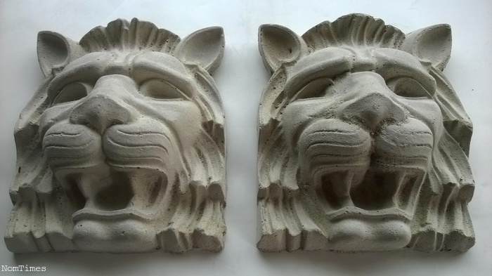 Pair of Pugin Style, Stone Lion Head Plaques (Ellesmere Port, Cheshire ...